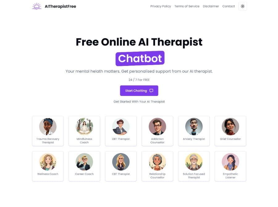AITherapistFree - Free AI Therapy & Mental Health Support